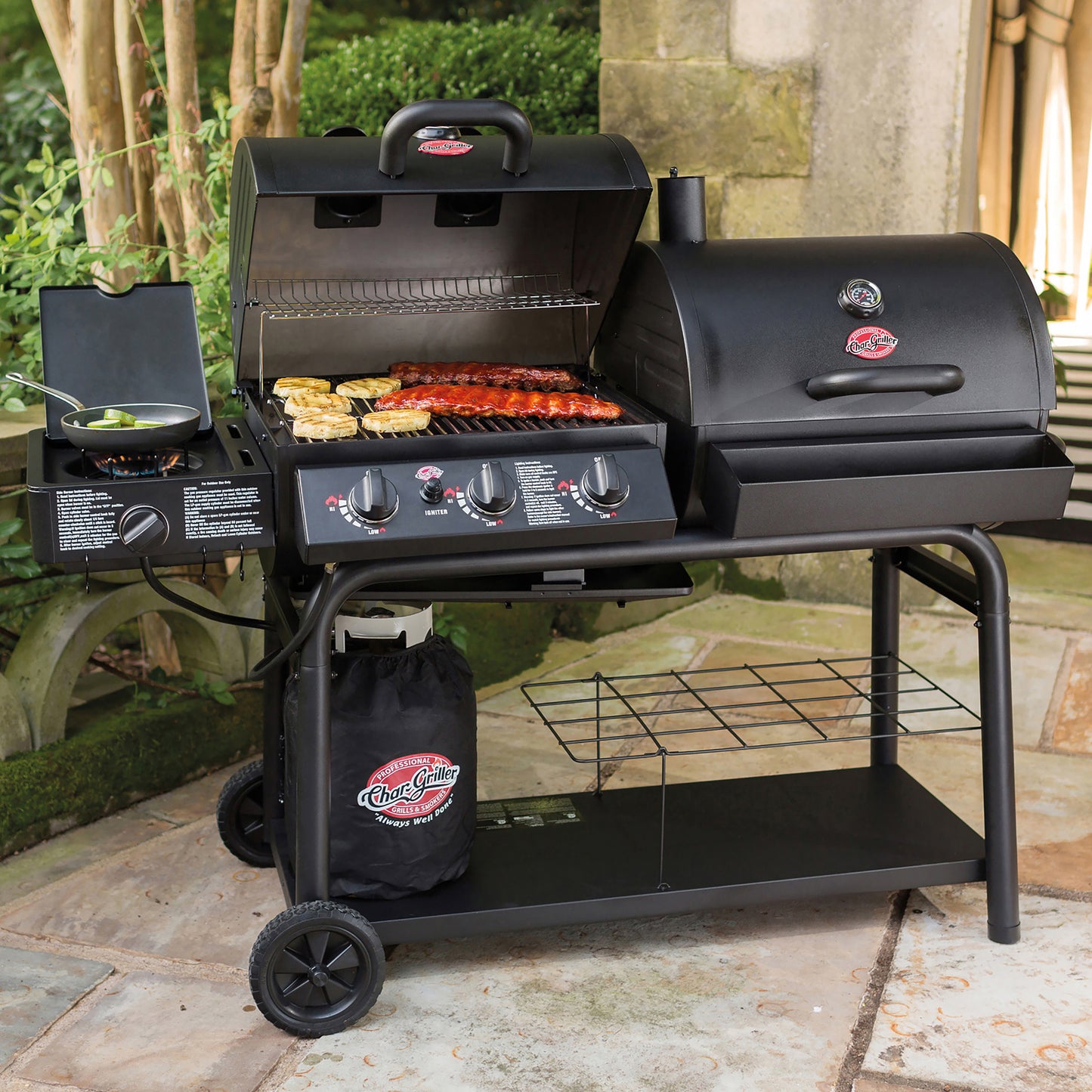 Char-Griller DUO Gas and Charcoal BBQ with Side Burner – Chargriller ...
